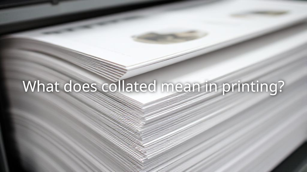 What does collated mean in printing? What does collated mean in printing?